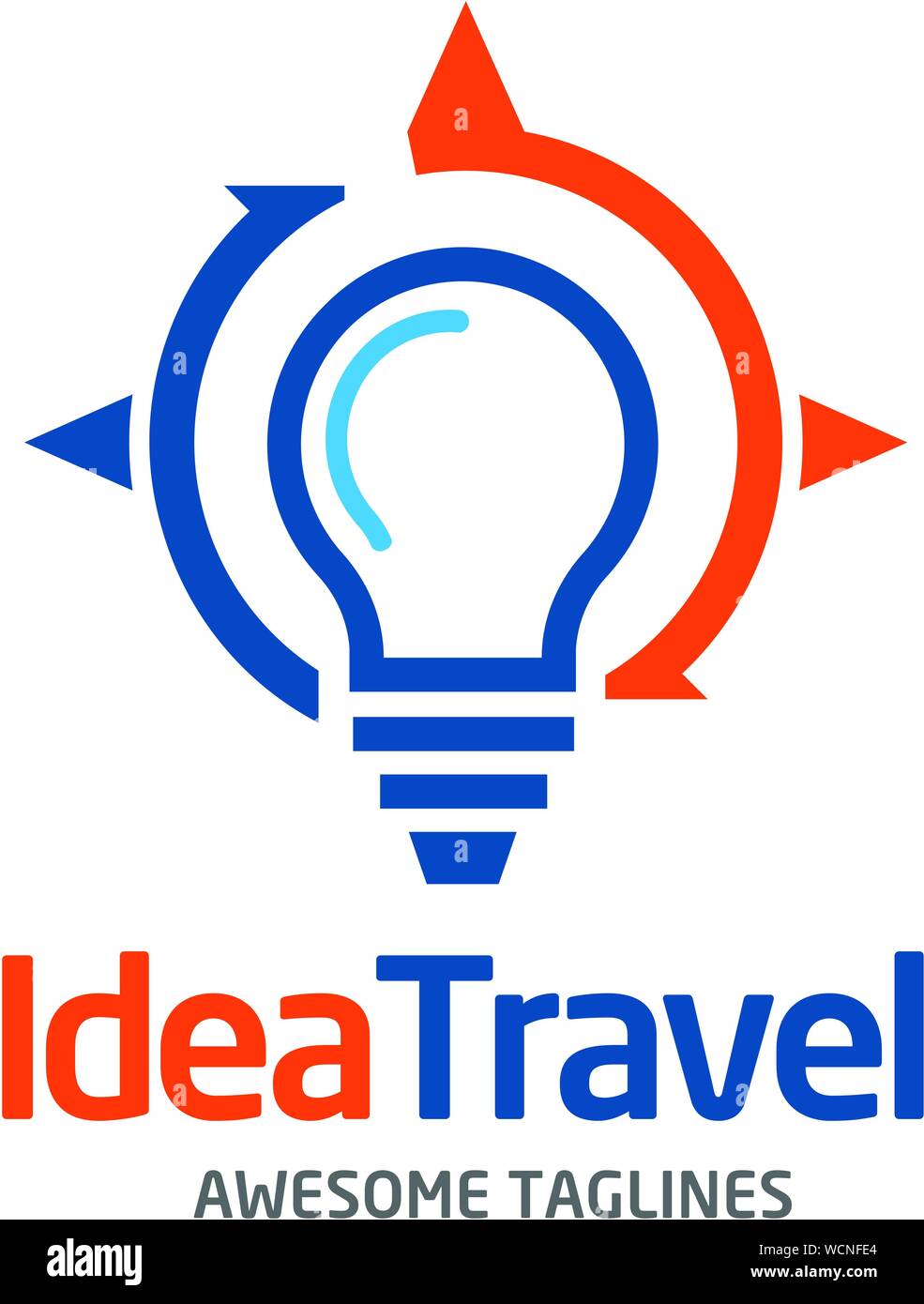idea travel solution logo, base from light bulb and compass symbol ...