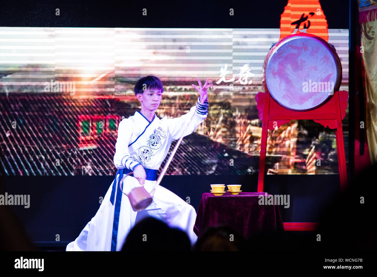 Chengdu, China - July 26, 2019: Artisan tea ceremony performance show ...