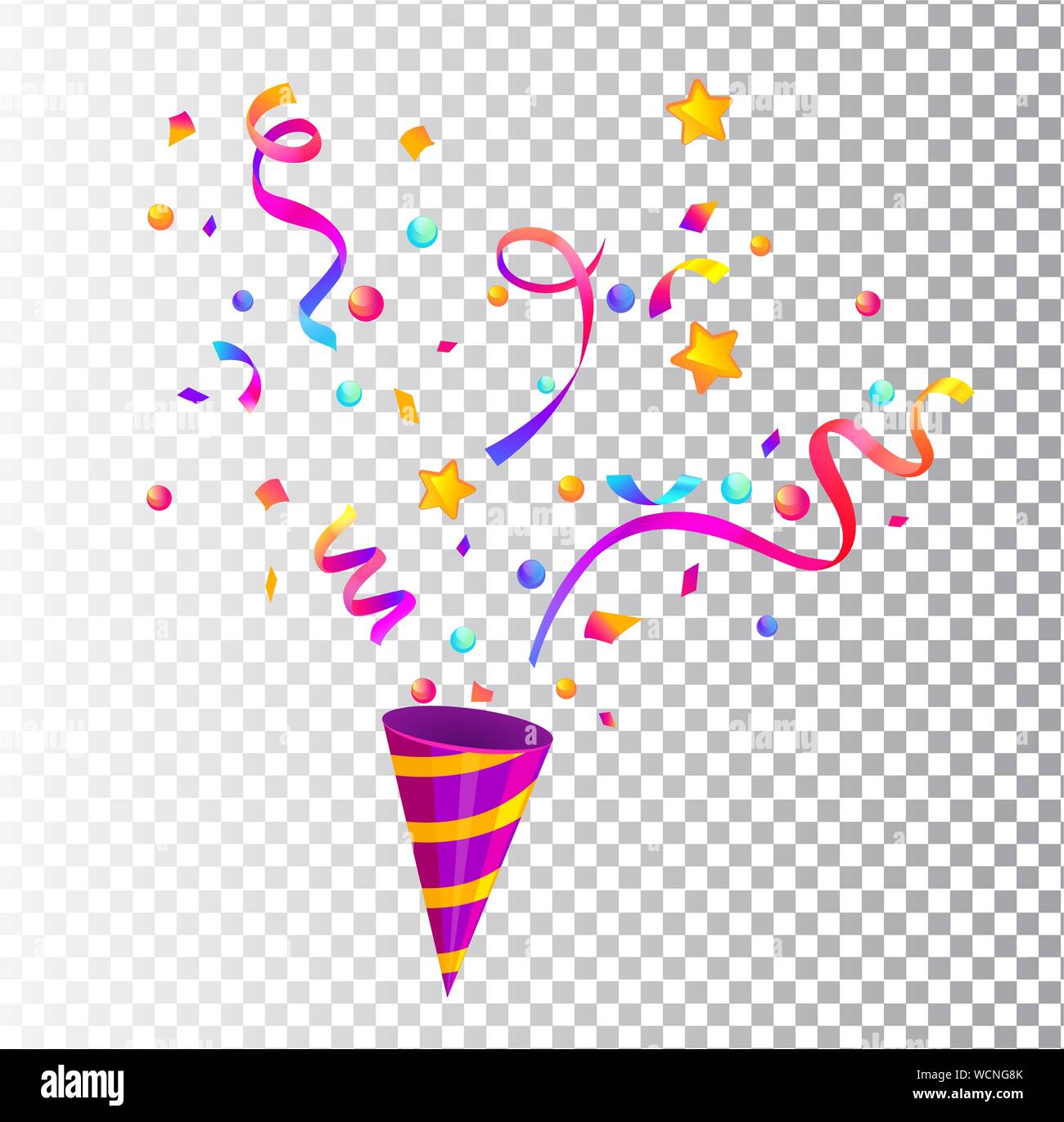 Party cracker with confetti,serpentine sparkles Stock Vector Image ...