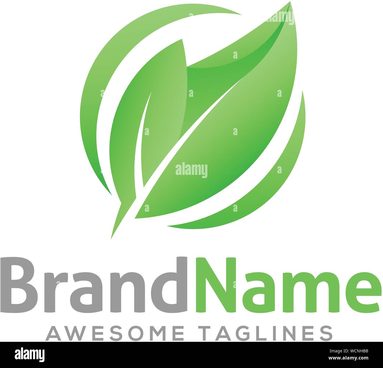 creative circle green leaf ecology nature element vector icon Stock ...