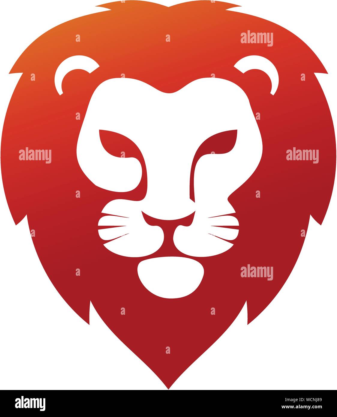 Lion head with red color logo vector graphic illustration Stock Vector ...