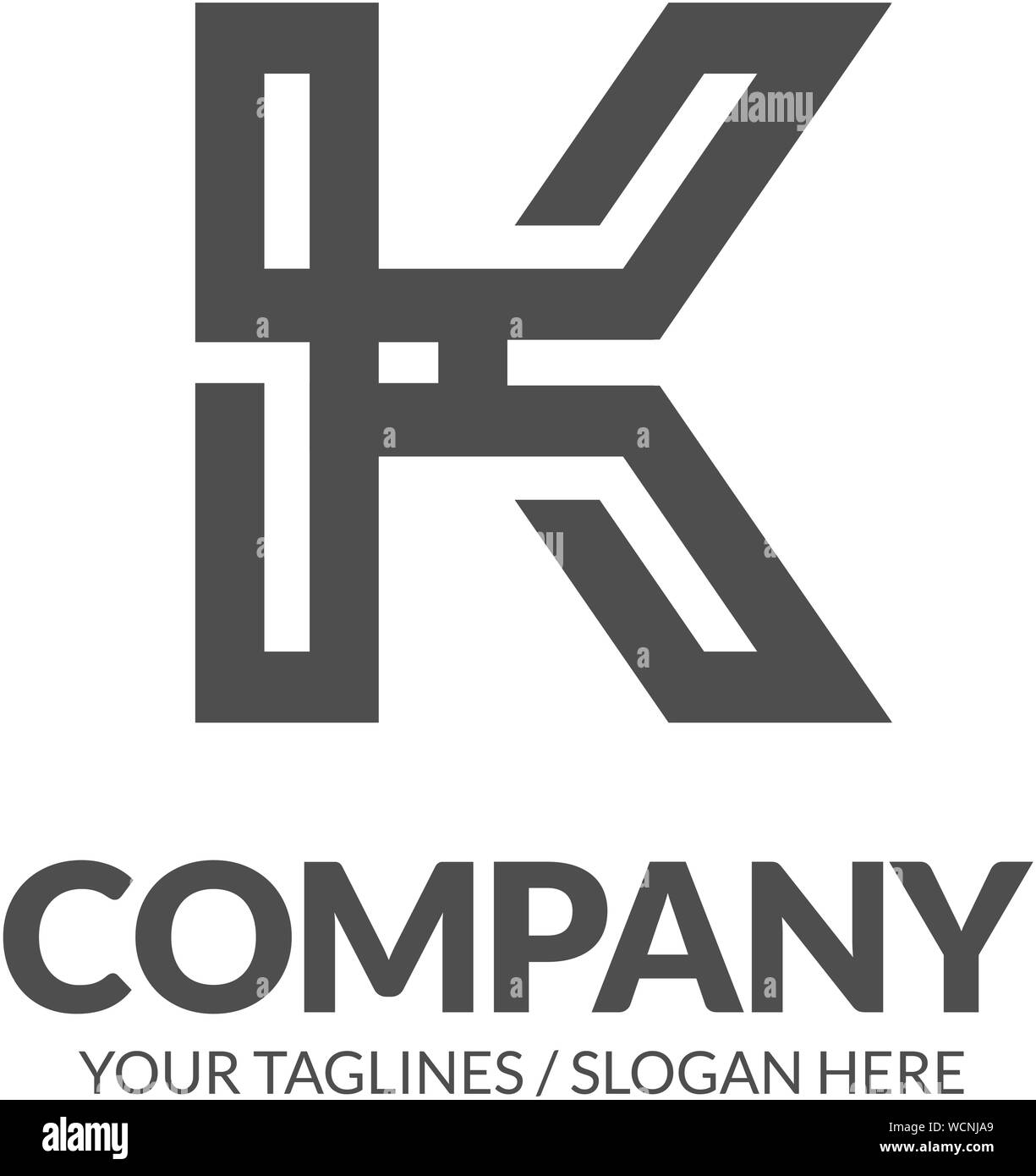 initial letter K geometric strong monogram logo vector illustration ...