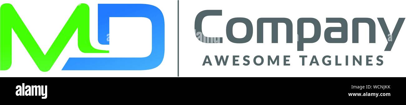 initial letter MD geometric strong monogram logo vector illustration isolated on white ...