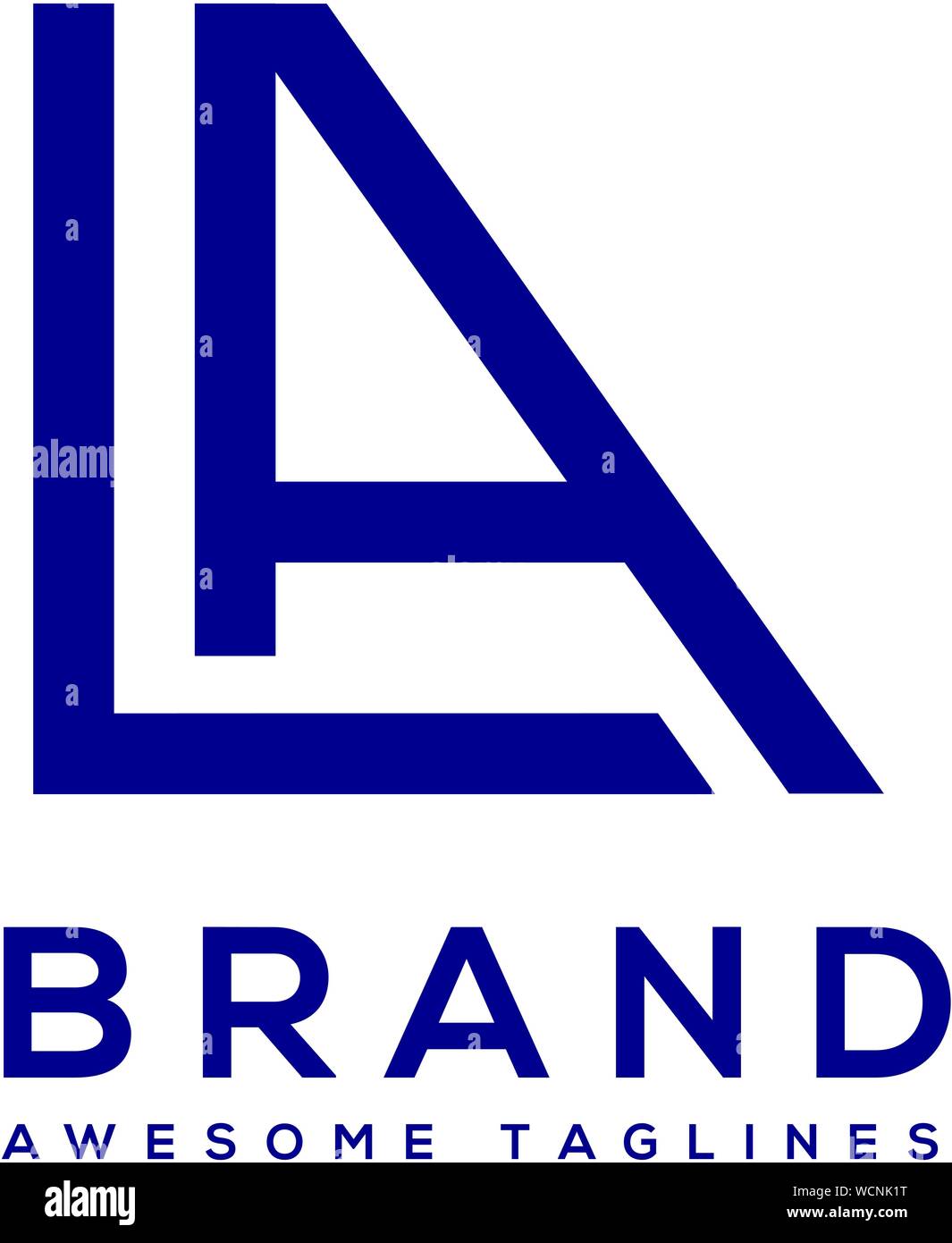 initial letter LA geometric strong logo vector illustration isolated on ...