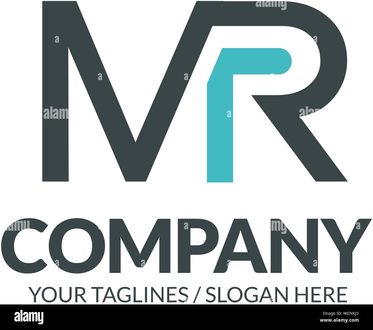 initial letter MR geometric strong monogram logo vector illustration isolated on white ...