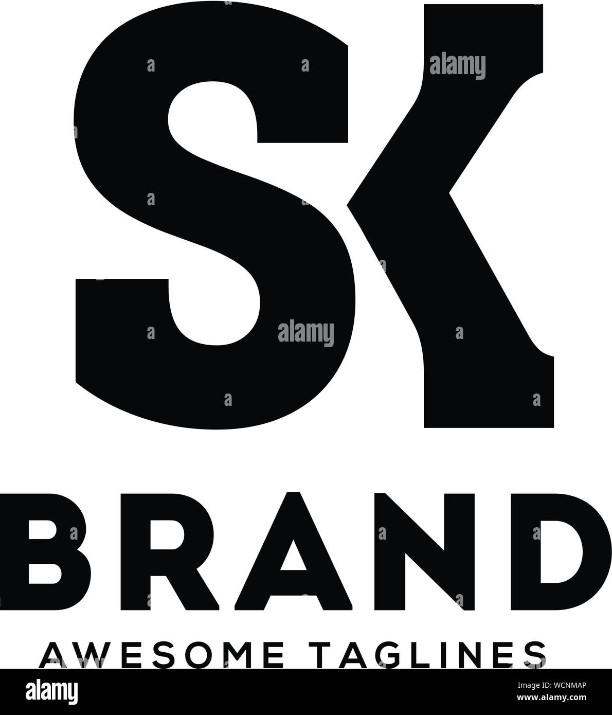 creative SK letter monogram strong and bold logo vector concept Stock ...
