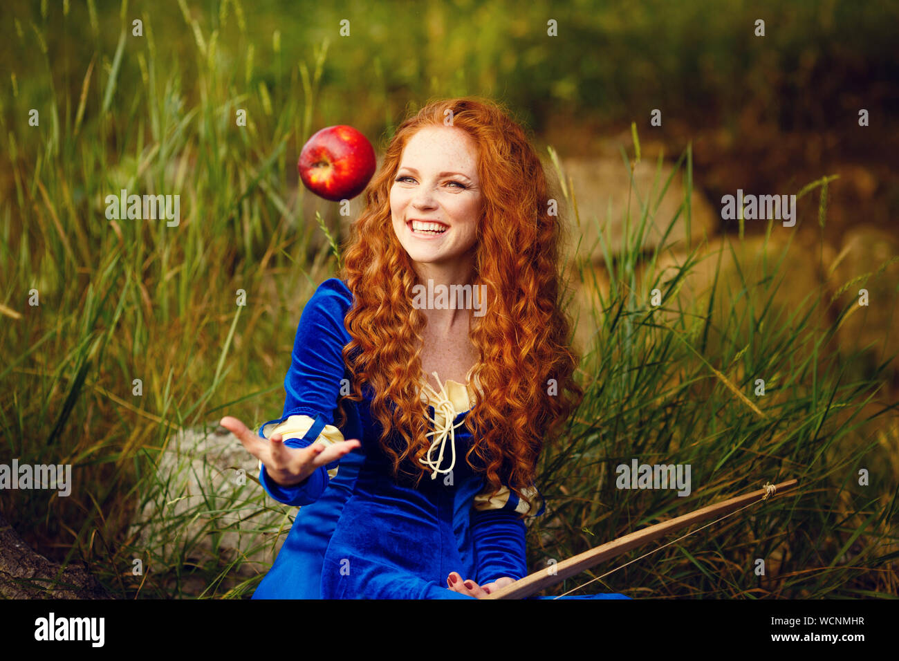 Brave. Merida from Brave film. Beautiful red-haired girl in the costume ...