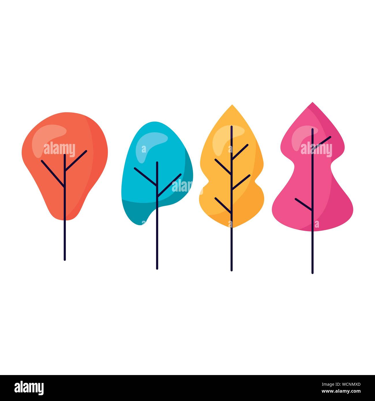 Isolated abstract and season trees design Stock Vector Image & Art - Alamy