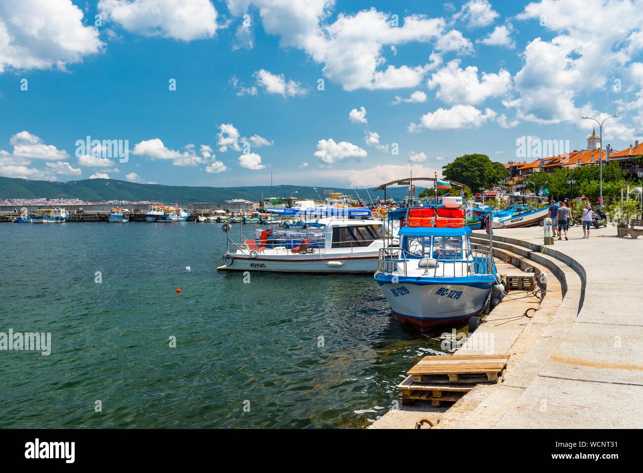 Nessebar, Bulgaria July 15, 2019. Sea port on the shores of the Black ...