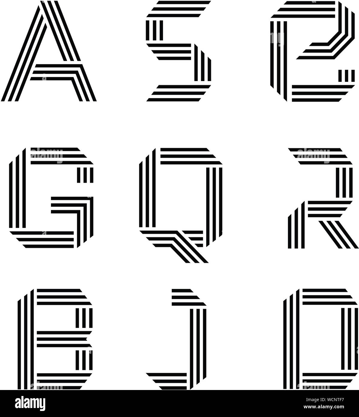 creative letter with geometric strips logo concept Stock Vector Image ...