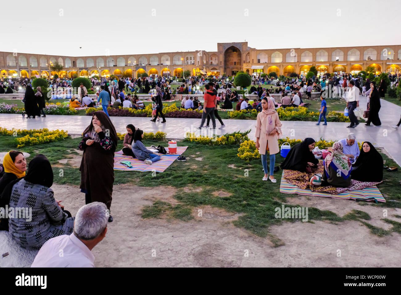 People in a big square Stock Photo - Alamy