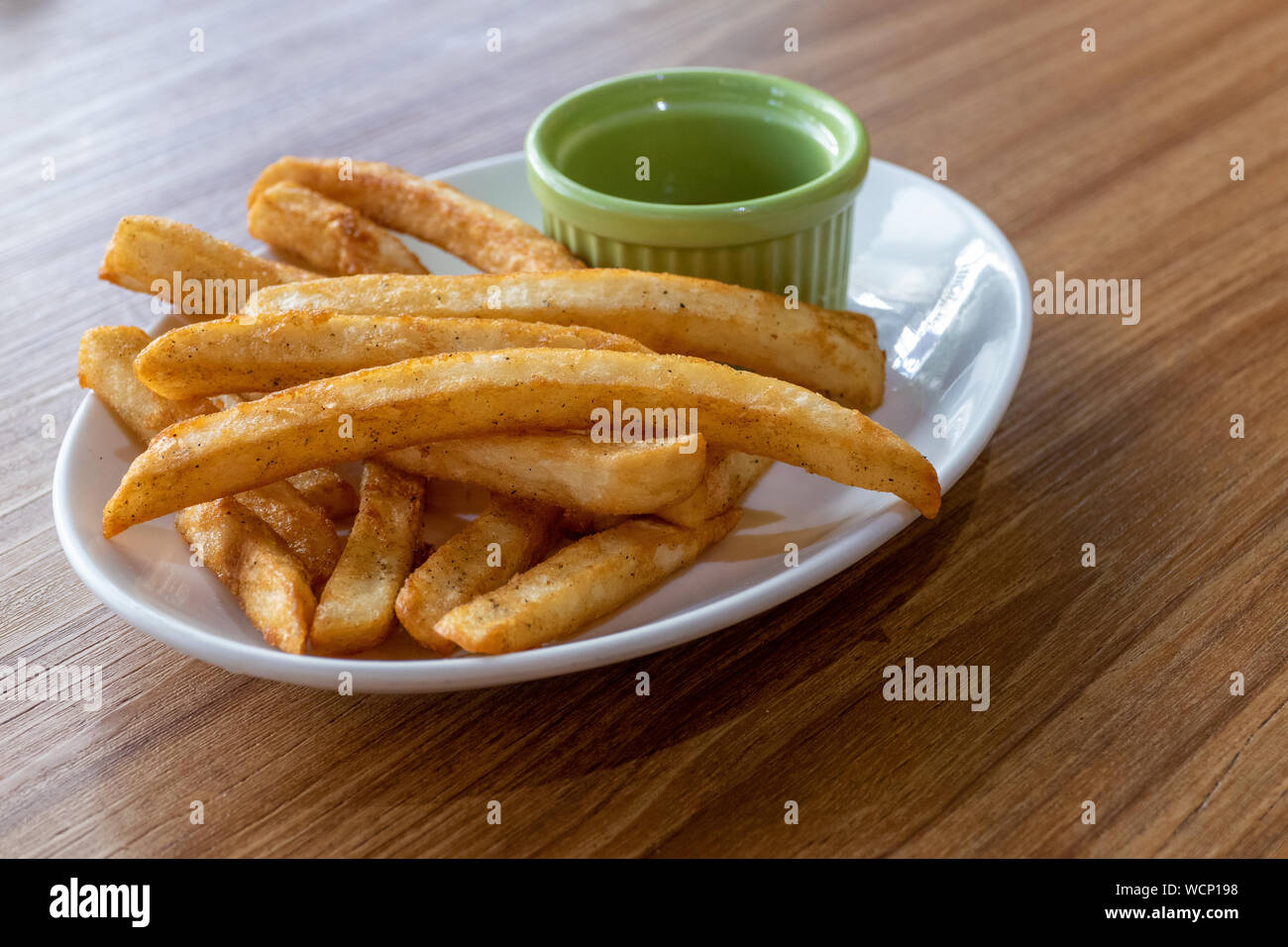 French fries and ketchup on plate Stock Photo - Alamy