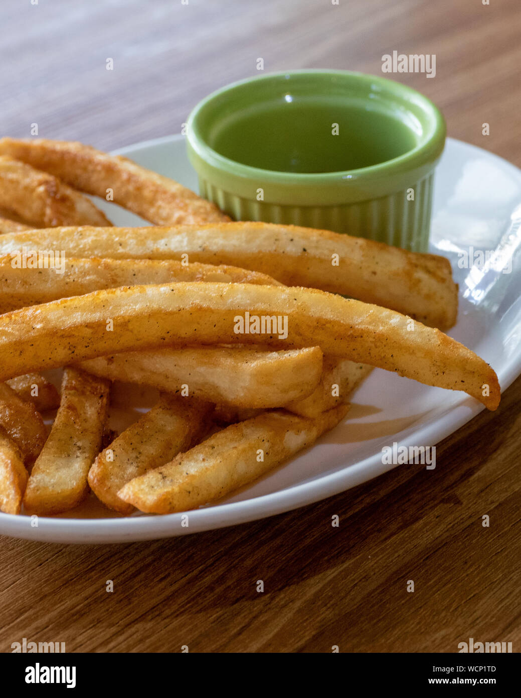 French fries and ketchup on plate Stock Photo - Alamy