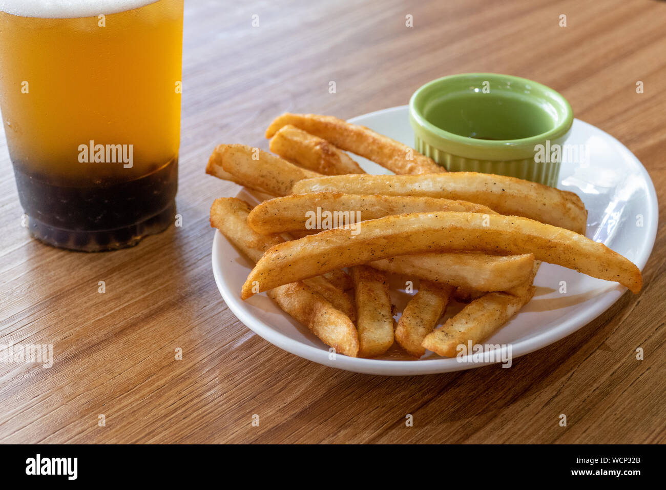 French fries and ketchup on plate Stock Photo - Alamy
