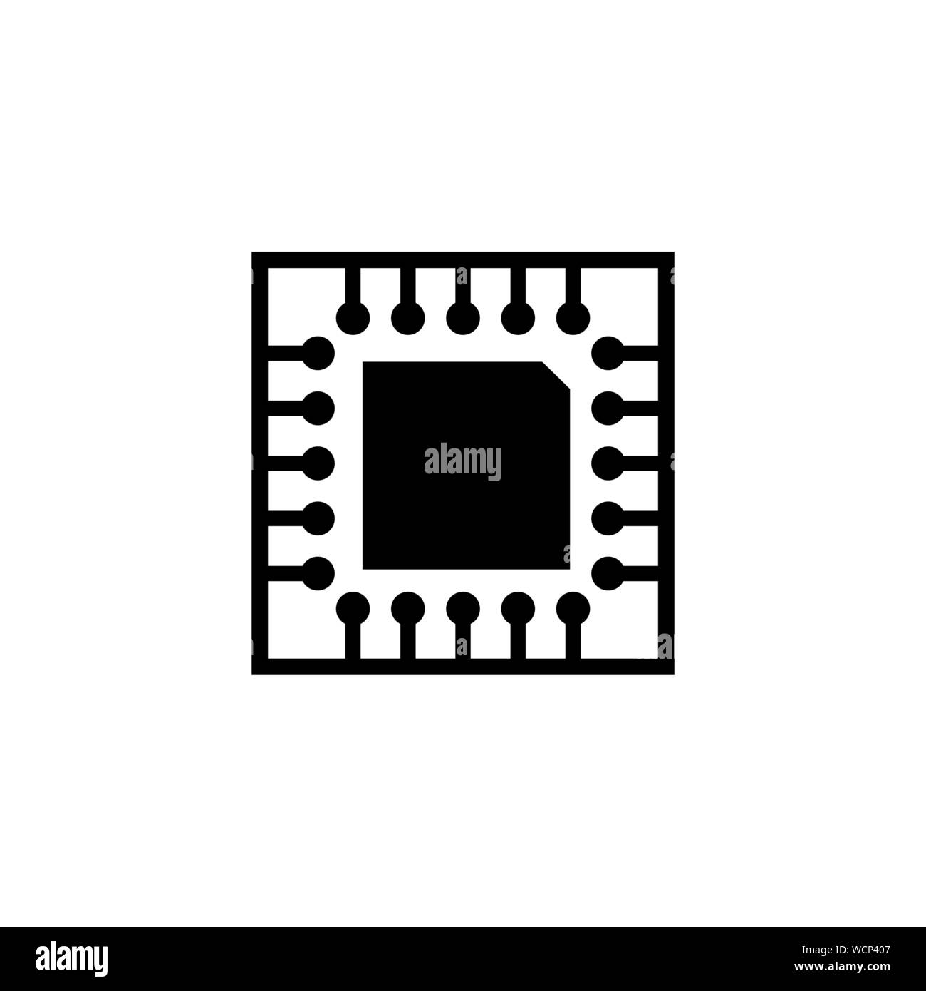 Microchip, Circuit Board, CPU. Flat Vector Icon illustration. Simple ...