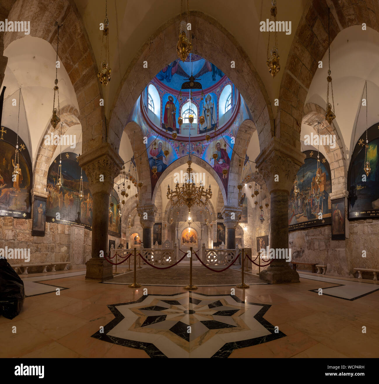 A panorama picture of the Chapel of St. Helena, inside the Church of ...