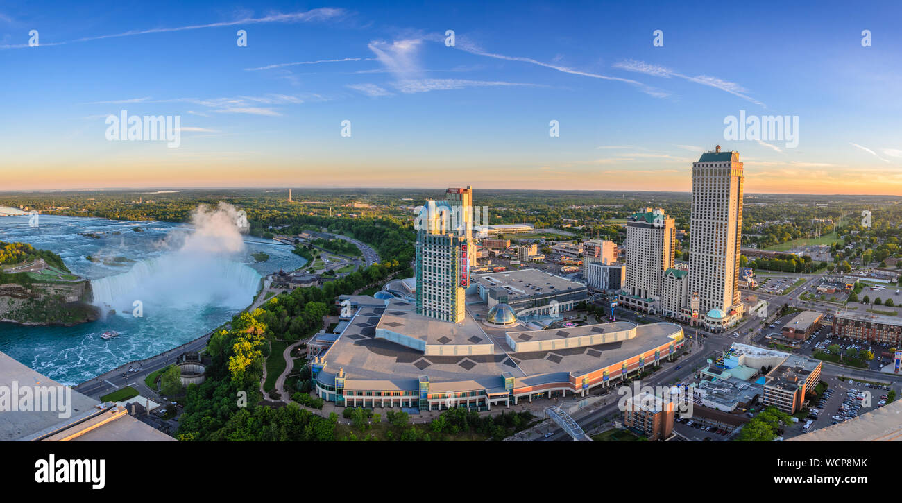 Aerial cityscape view of the famous Fallsview Casino Resort in Niagara ...