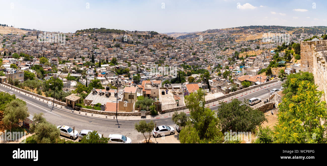 A panorama picture of the Southern Neighborhoods of Jerusalem Stock ...