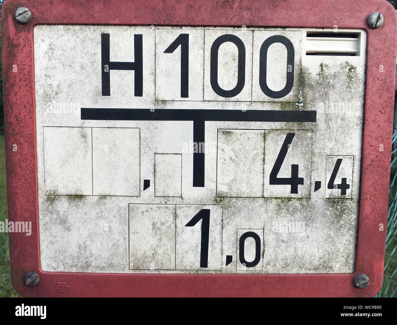 Numbers On Old Sign Board Stock Photo - Alamy