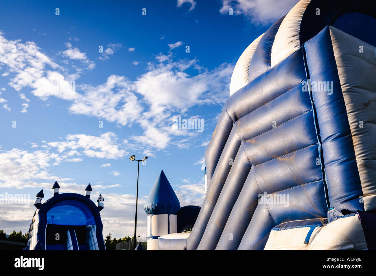 Inflatable castles with fun shapes Stock Photo - Alamy
