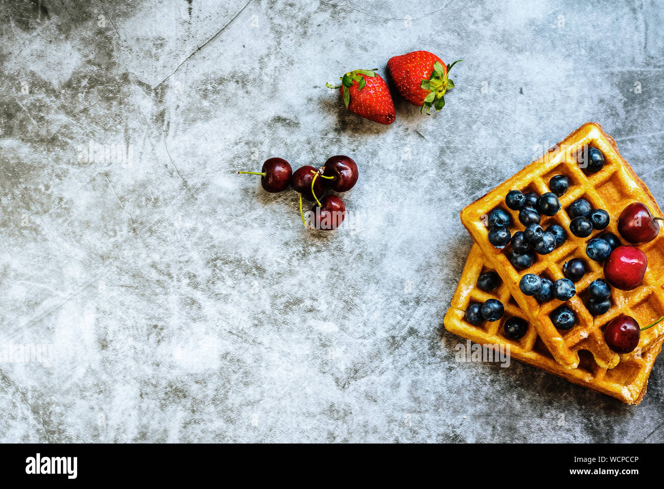 Clean background with a lot of negative space for healthy food, with ...