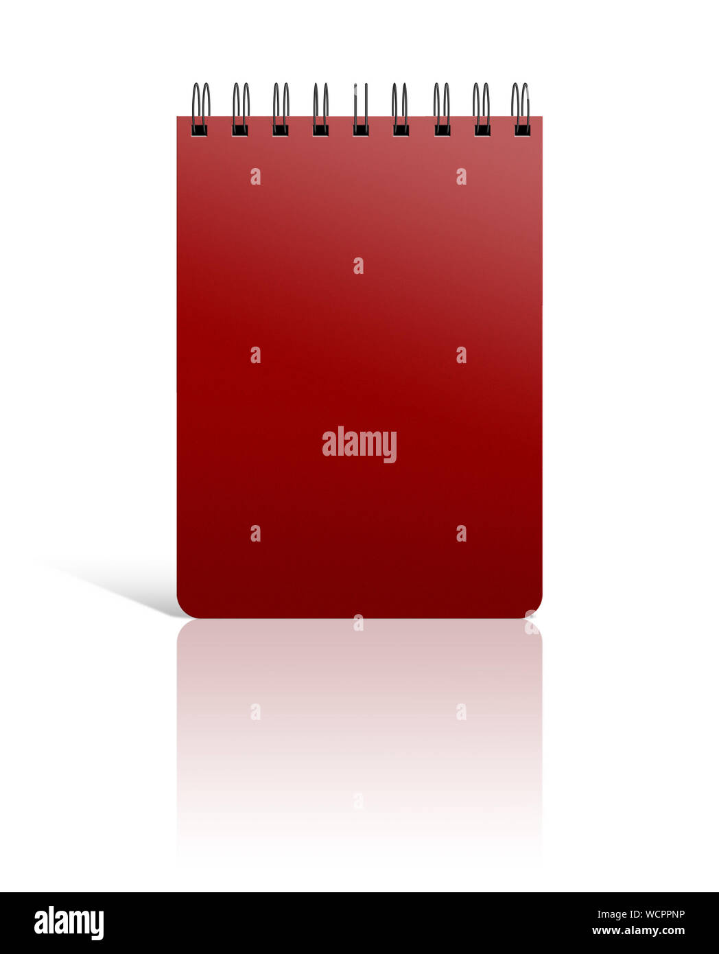 Illustration of red notebook on the white background Stock Photo - Alamy