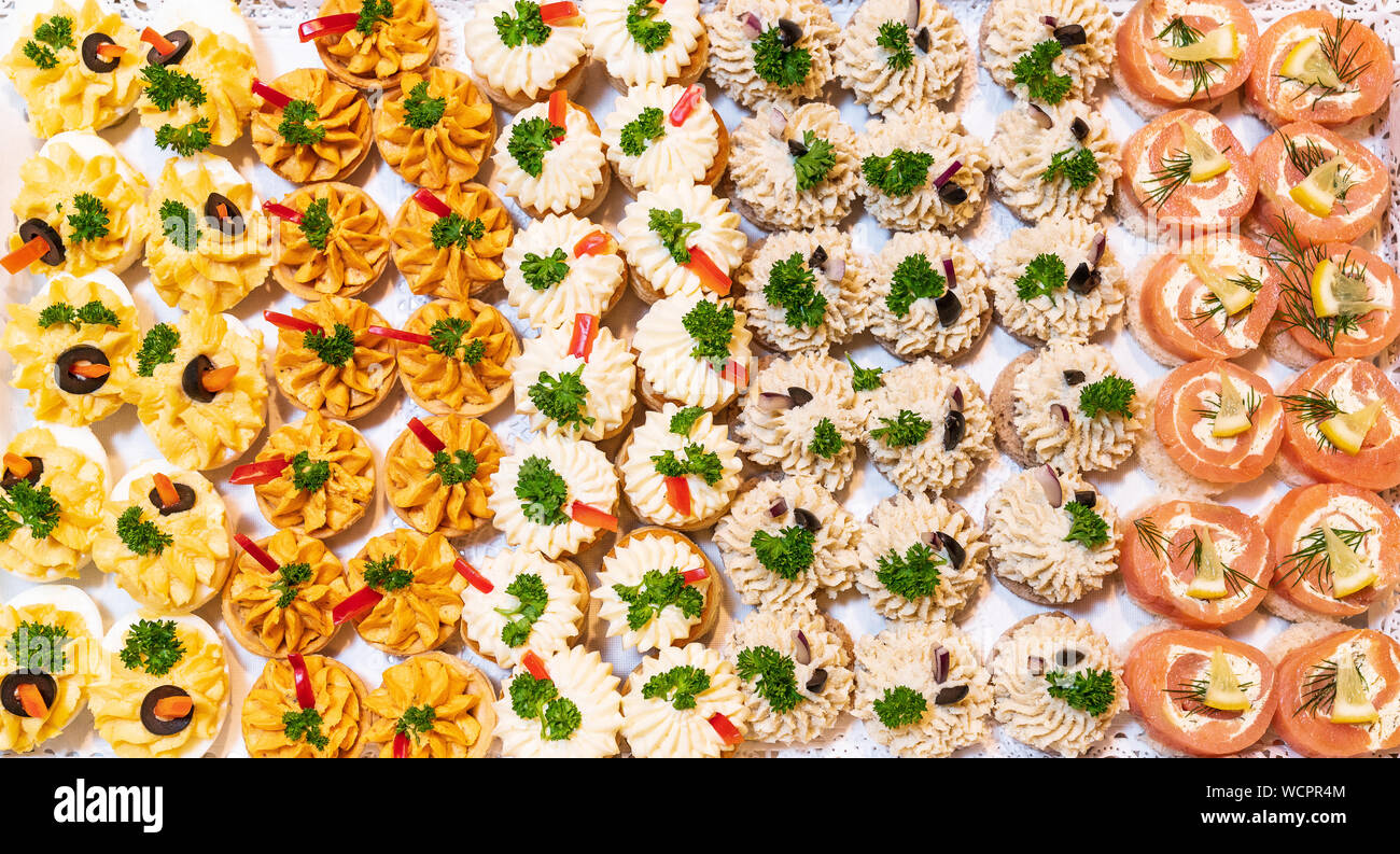 Appetizer. Various snacks platter, food concept background Stock Photo ...