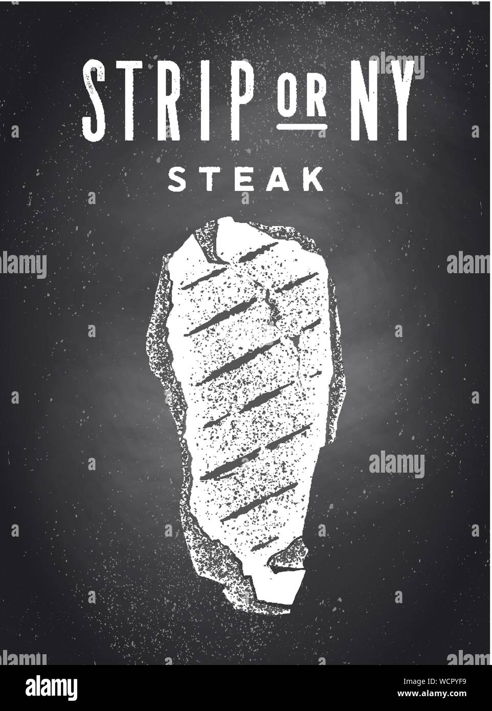 Steak, Chalkboard. Kitchen poster with steak silhouette Stock Vector ...