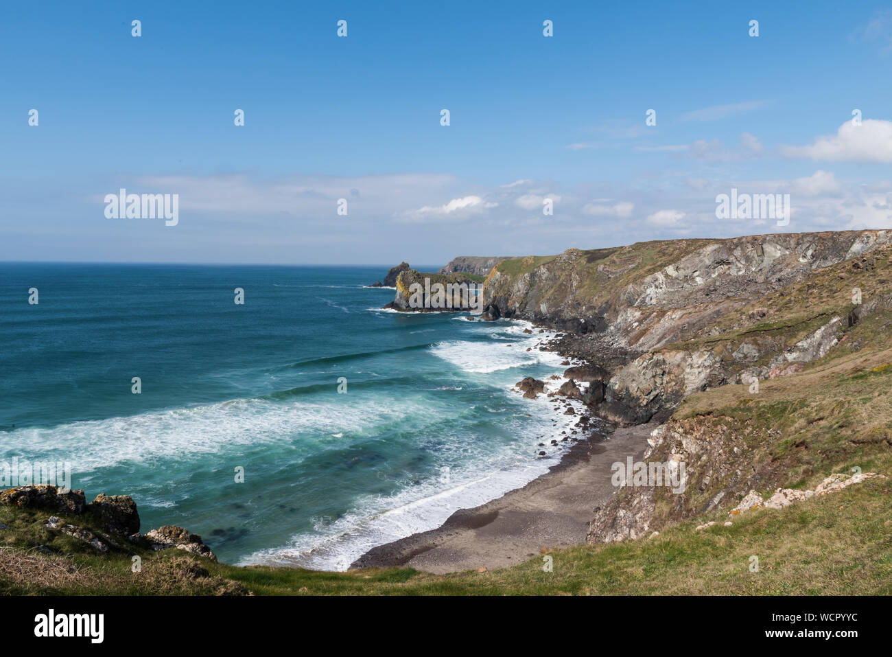 View looking West from Lamorna cove Stock Photo - Alamy