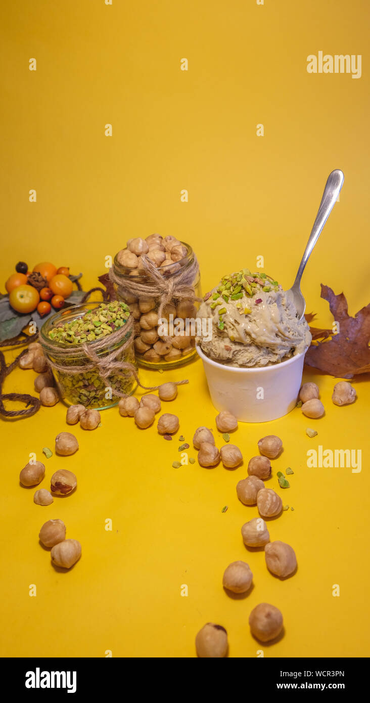 Food yellow background hi-res stock photography and images - Alamy