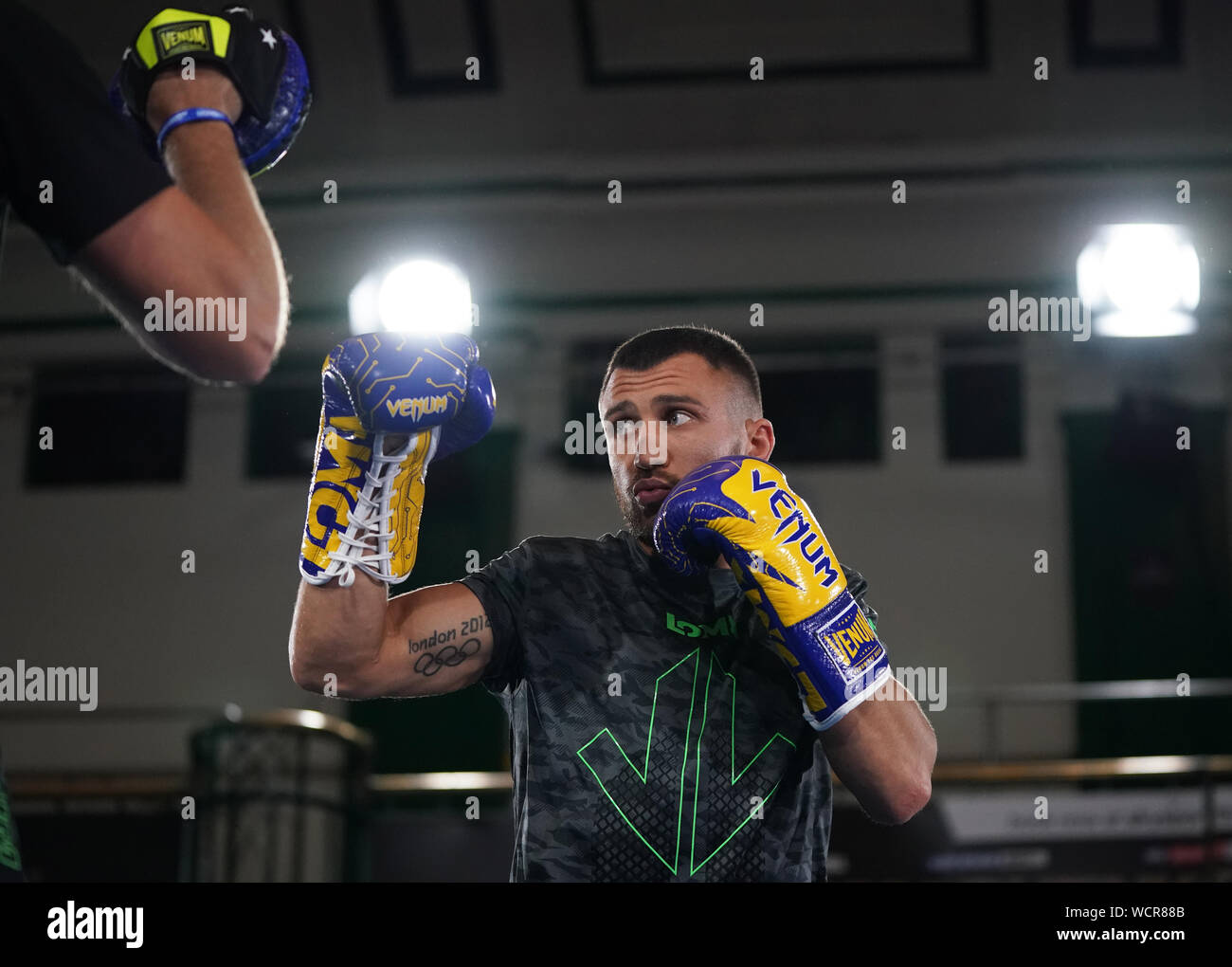 Vasiliy Lomachenko during the public workout at York Hall, London Stock ...