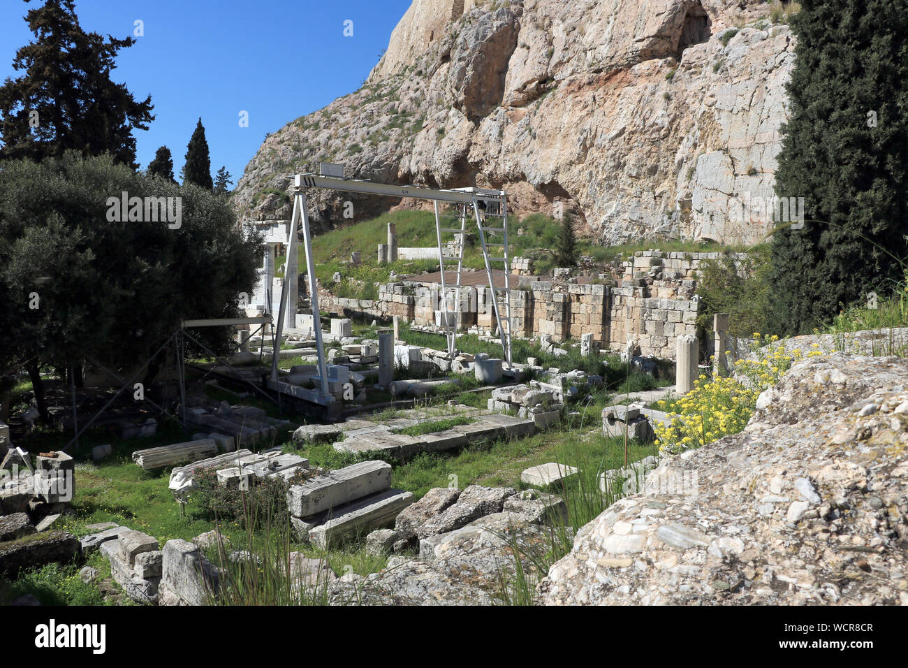 Temple of Asclepius, southern slope of the Acropolis of Athens Stock Photo - Alamy