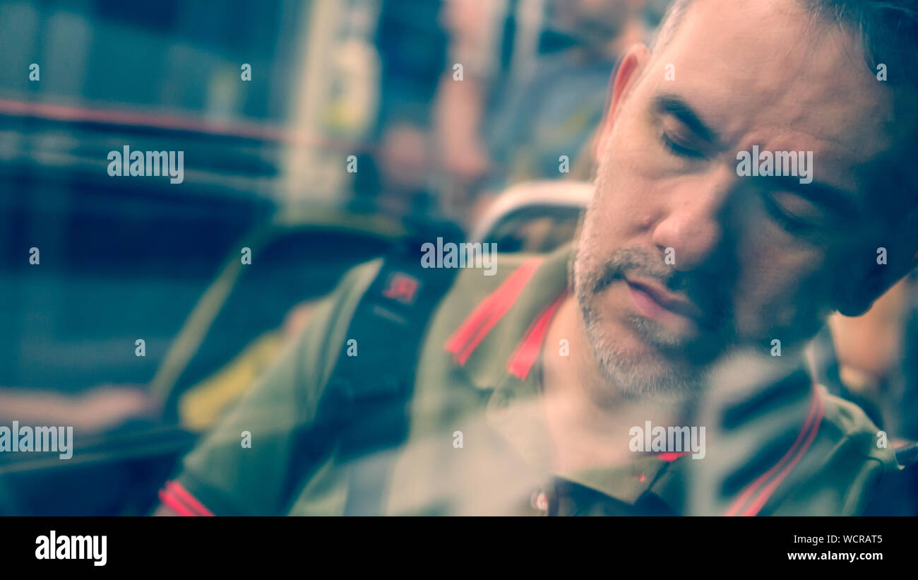Man sleeping in vehicle hi-res stock photography and images - Alamy