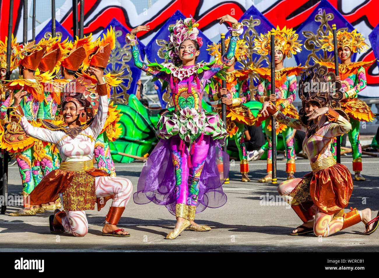 Young People Dancing In The Kasadyahan Contest, Dinagyang Festival ...