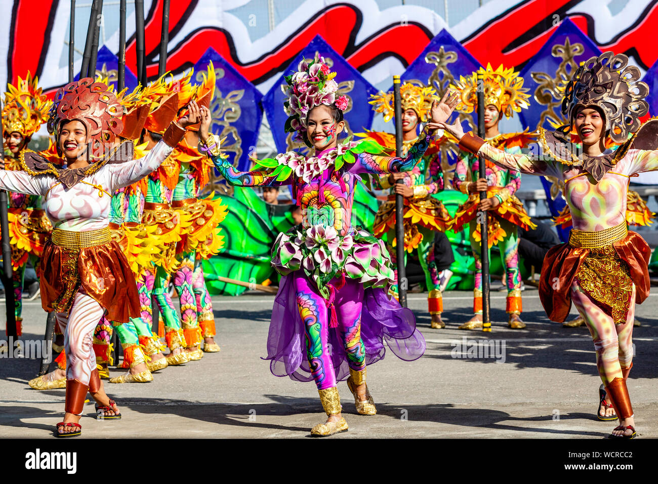 Young People Dancing In The Kasadyahan Contest, Dinagyang Festival ...