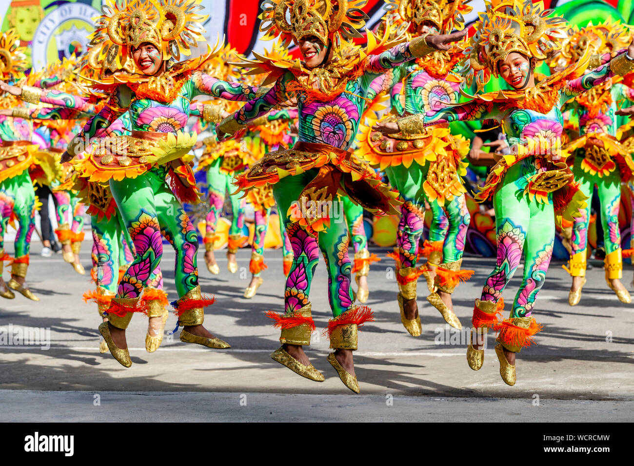 Young People Dancing In The Kasadyahan Contest, Dinagyang Festival ...