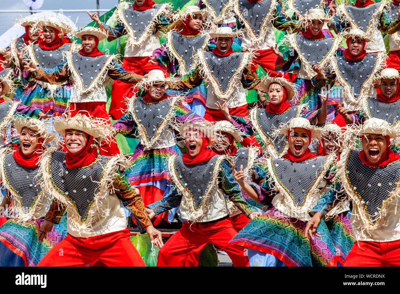 Young Filipinos Dancing In The Kasadyahan Contest, Dinagyang Festival ...
