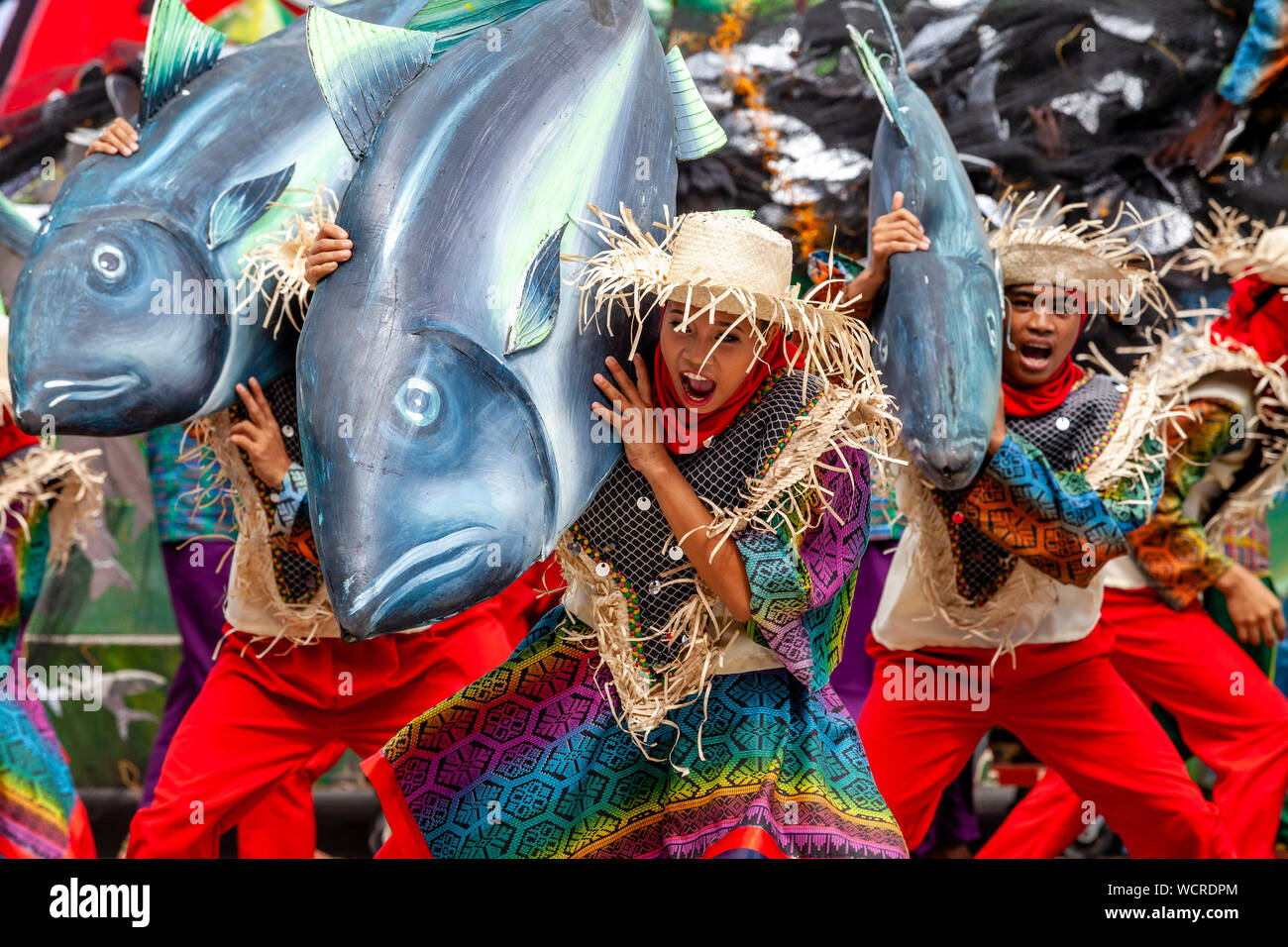 Young Filipinos Dancing In The Kasadyahan Contest, Dinagyang Festival ...