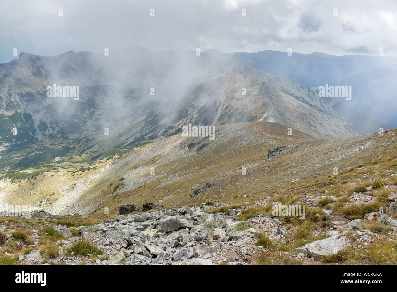 Amazing Landscape from Musala peak, Rila mountain, Bulgaria Stock Photo ...