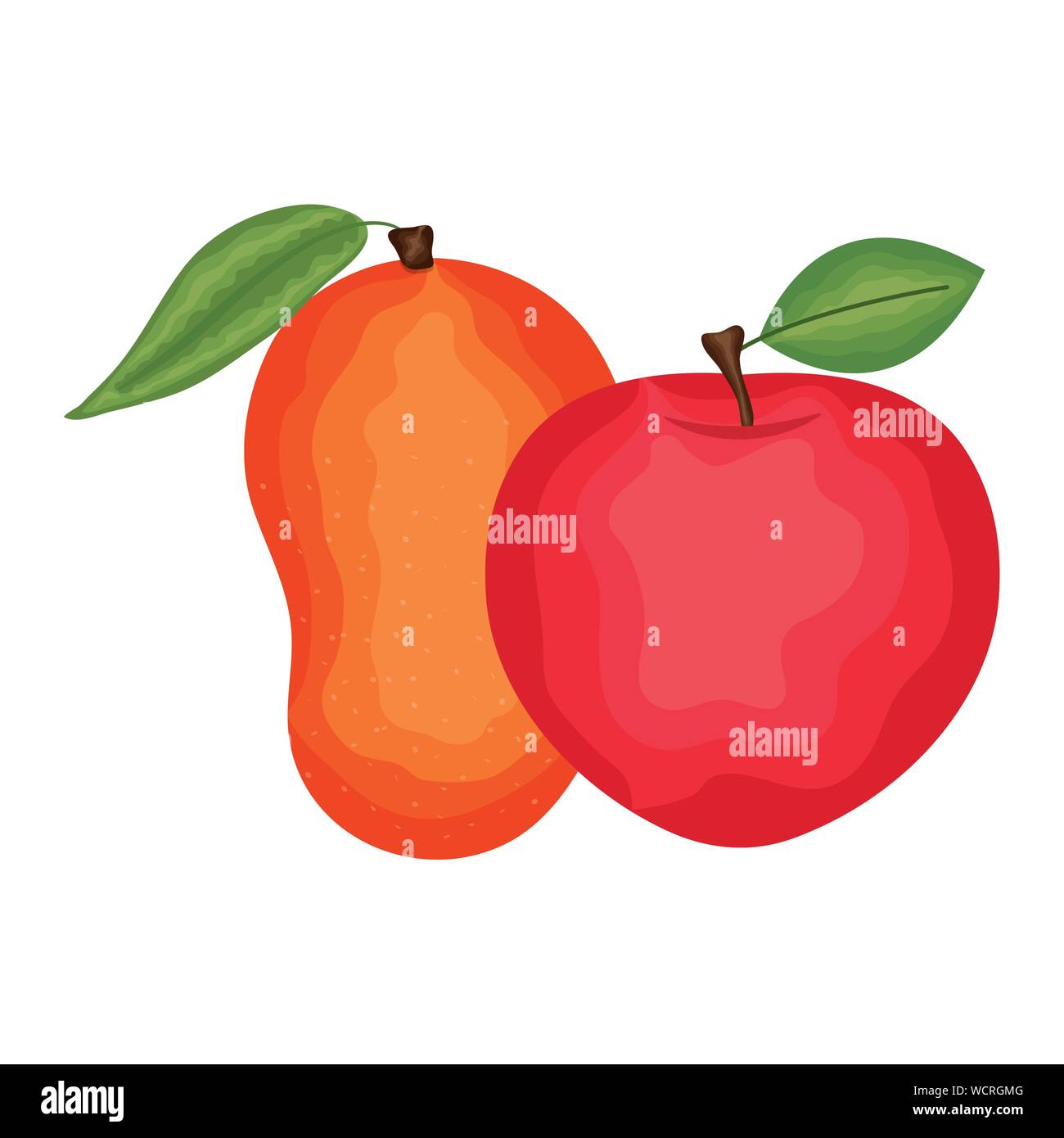 fresh mango and apple fruits vector illustration design Stock Vector Image & Art - Alamy