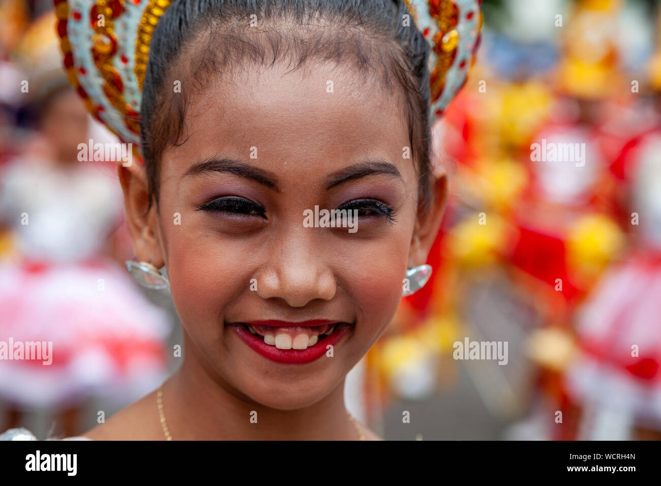 Elementary Filipino Schoolgirls Compete In The Tambor Trumpa Martsa ...