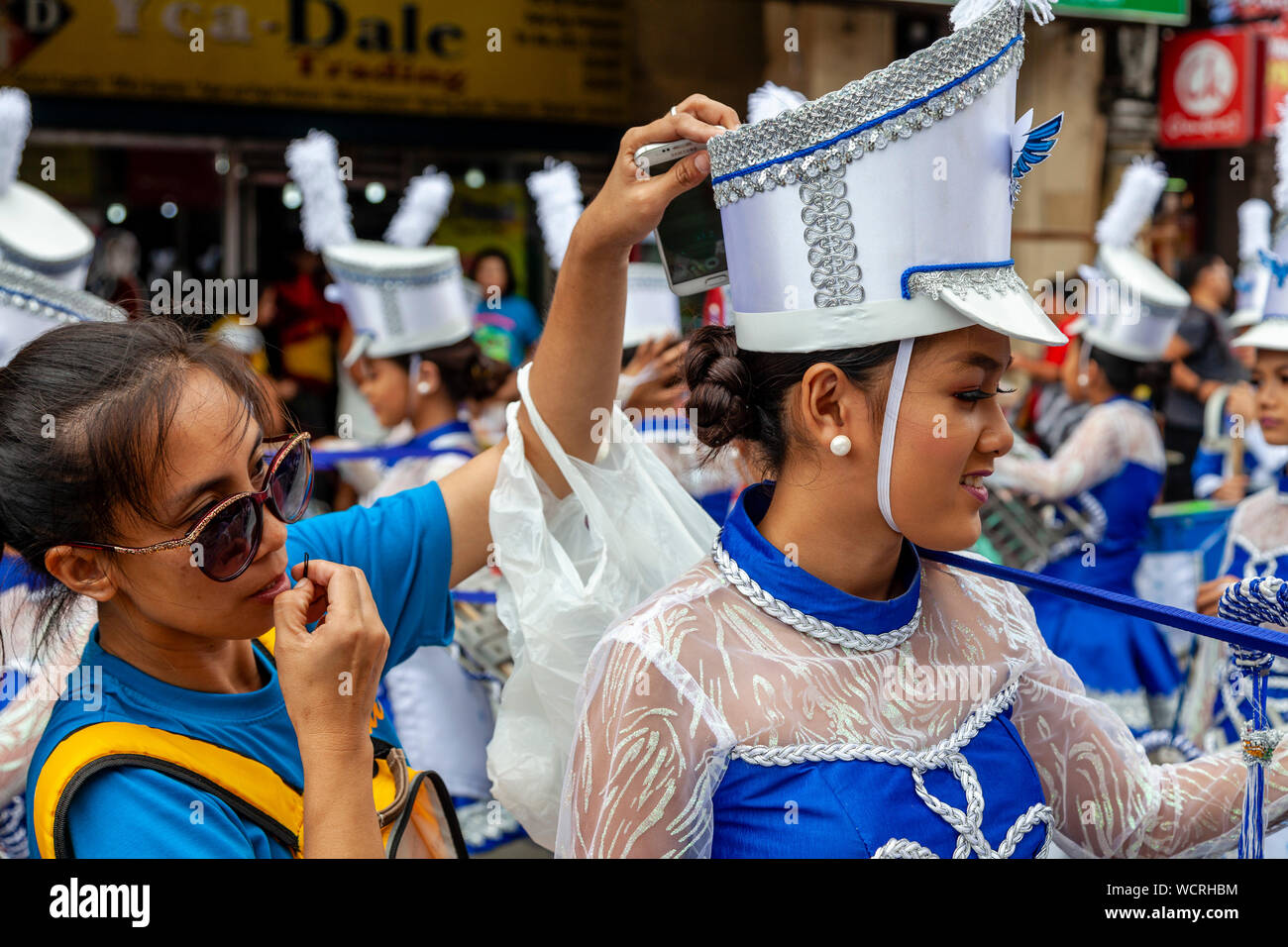 Filipino Secondary Schoolgirls Get Ready To Compete In The Tambor ...