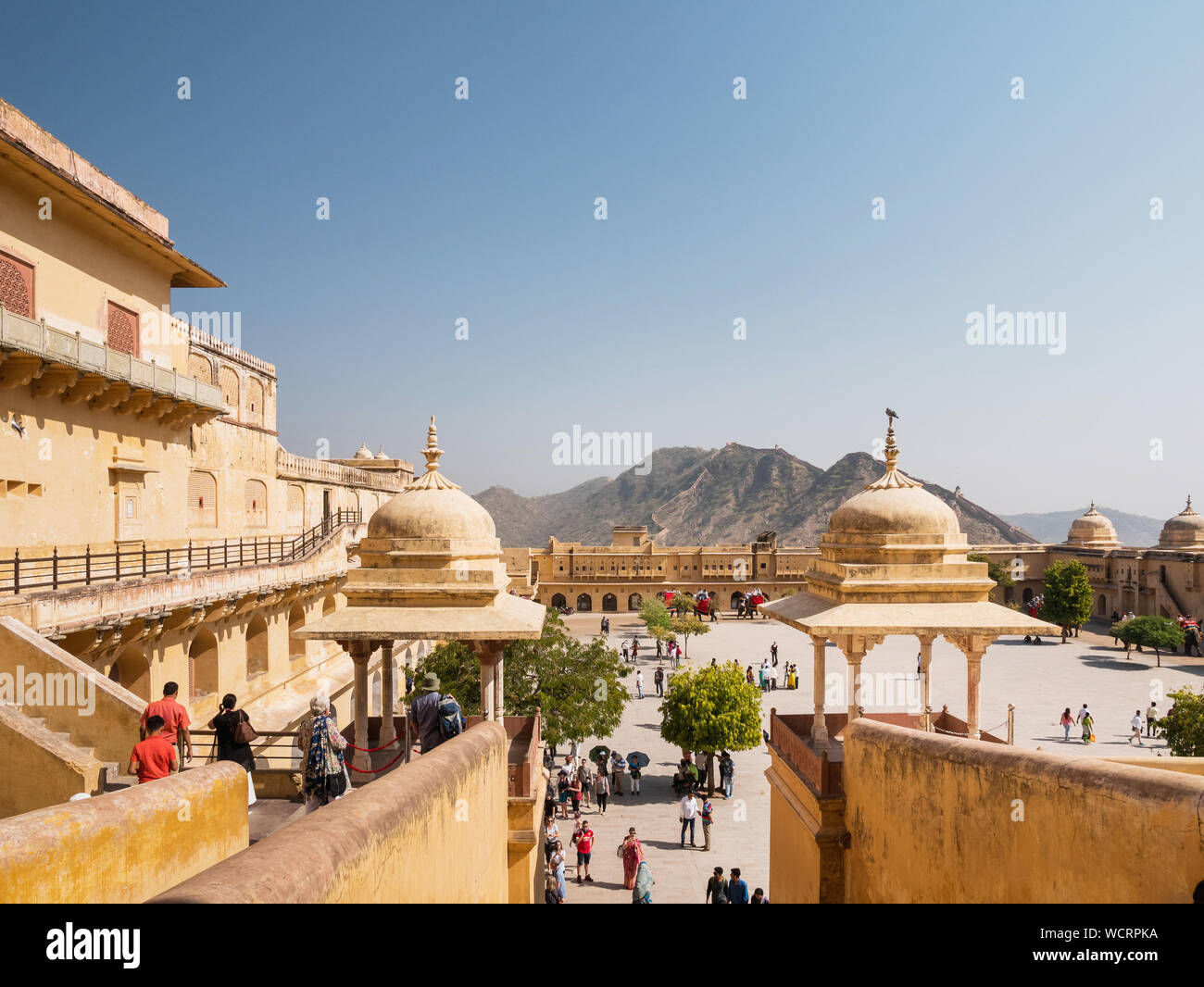 Main courtyard inside Amer Fort, Amer, Rajasthan, India, Asia Stock ...