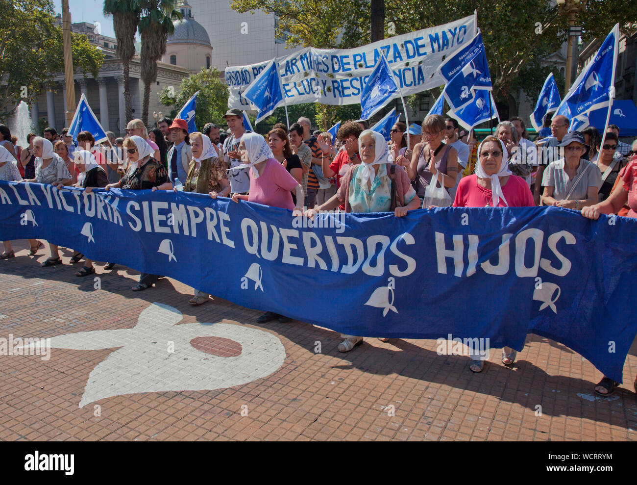 Mothers of Plaza de Mayo during weekly demonstration to establish the ...