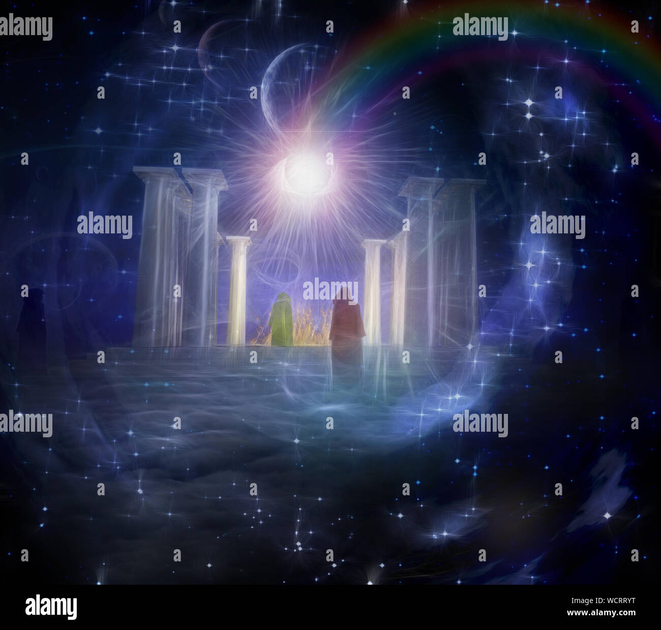 Mystic temple in spiritually based composition Stock Photo - Alamy