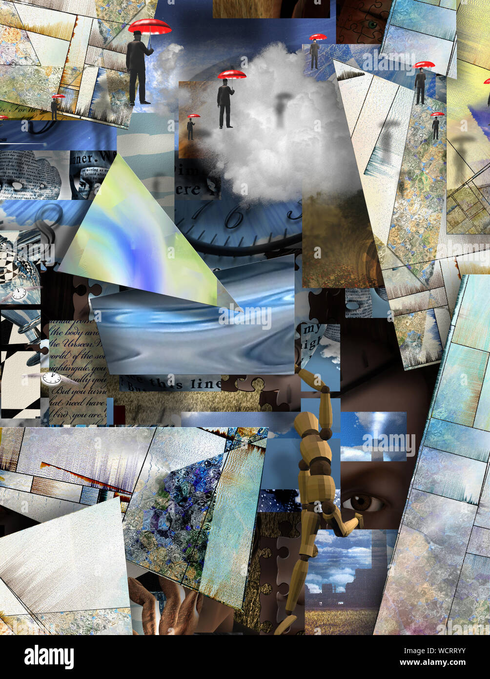 Human imagination and art leap. Complex surreal composition Stock Photo ...