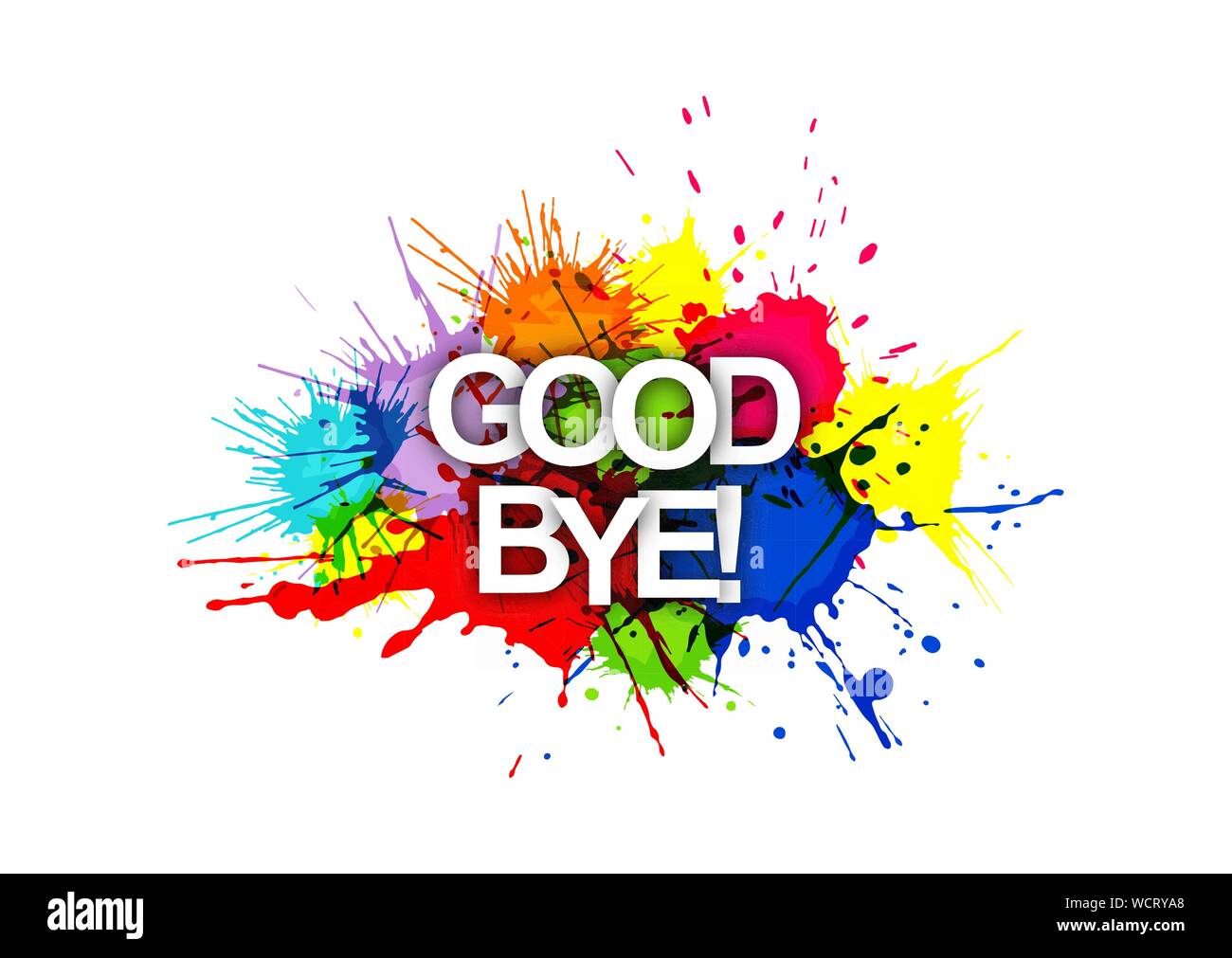 GOOD BYE! The inscription on the background of colored spray paint ...
