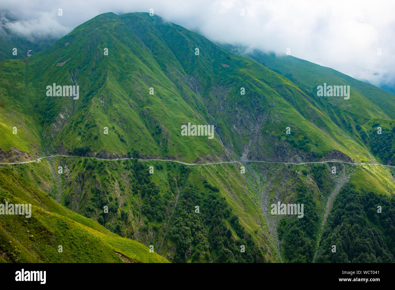 The most dangerous mountain road Georgia Tusheti Stock Photo - Alamy