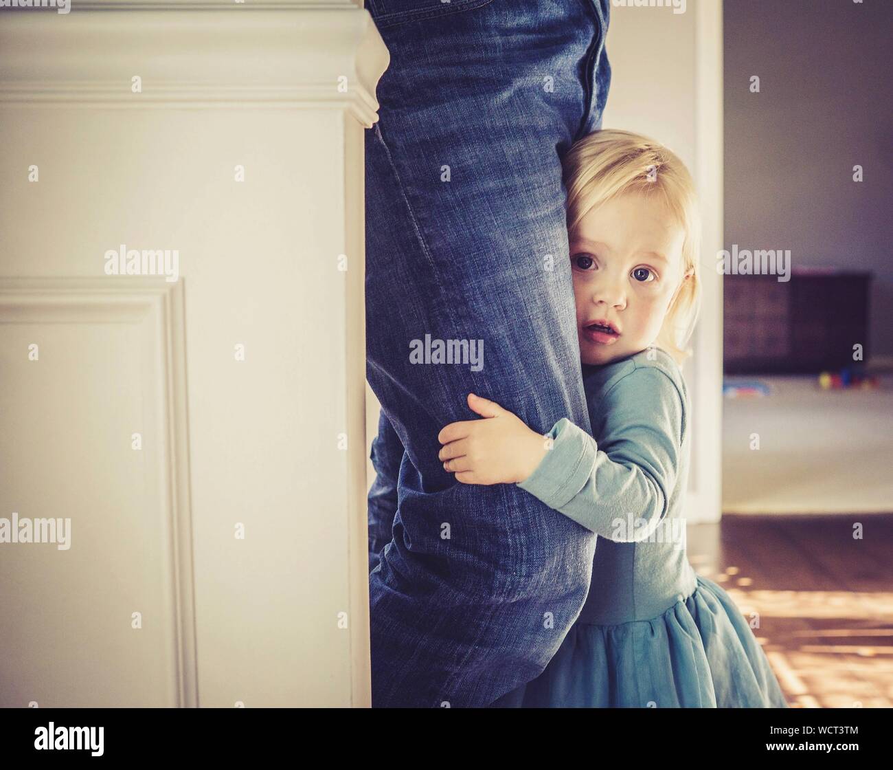 Child Hugging Parent Leg High Resolution Stock Photography and Images ...