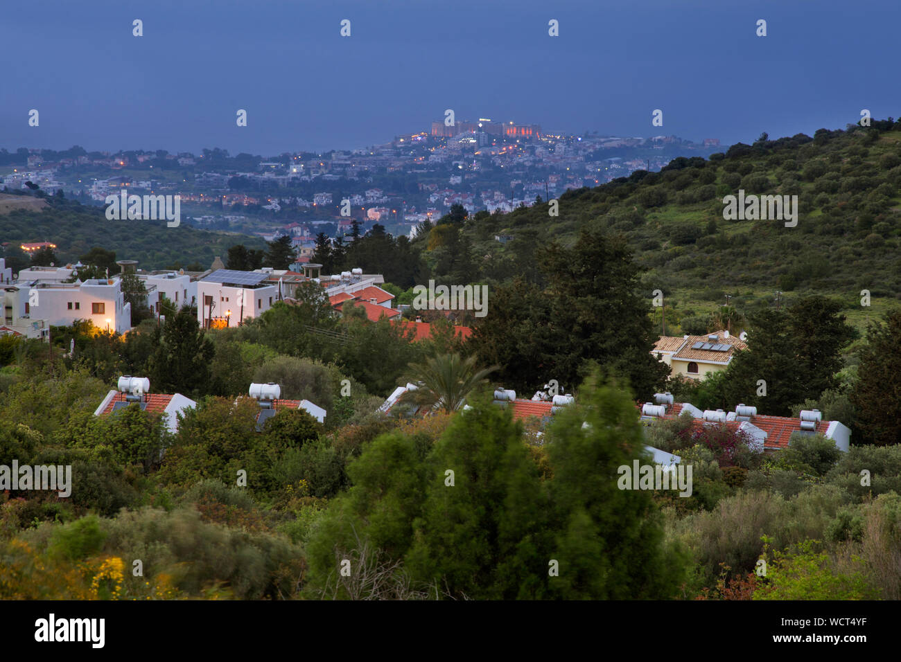 View of Kyrenia (Girne) from Karaman (Karmi) historical village. Cyprus ...